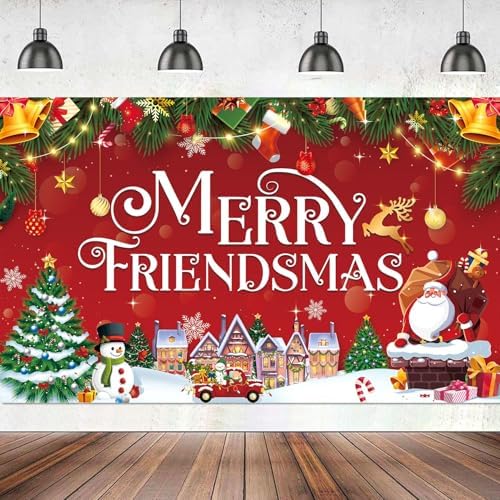 Amazon.com : Friendsmas Party Decorations - Merry Friendsmas Backdrop ...