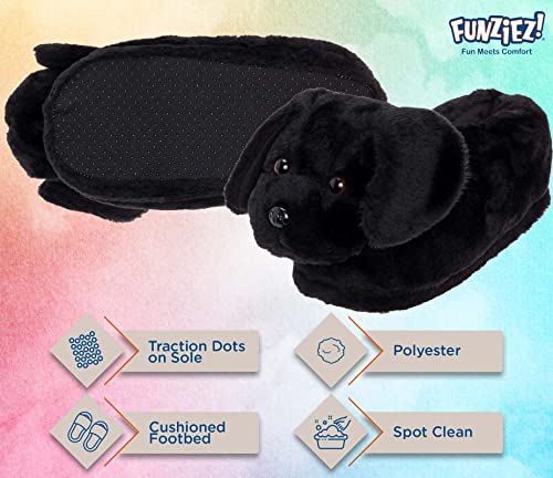 Buy Silver Lilly Black Lab Slippers - Plush Labrador Dog Slippers w ...