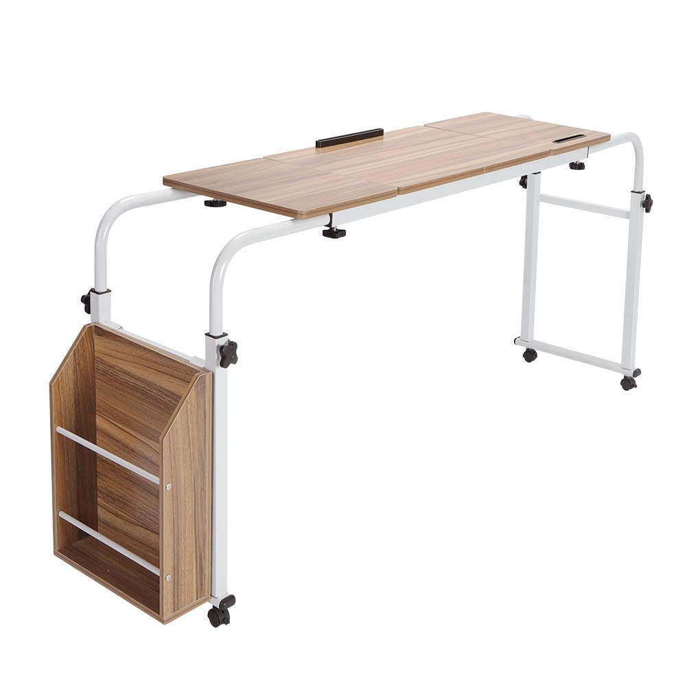 Height Adjustable Overbed Table, Multifunction Mobile Laptop Cart ...