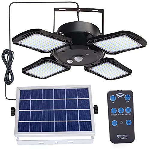 Kyson Solar Lights Indoor Outdoor with Remote,128Led Bright Solar ...