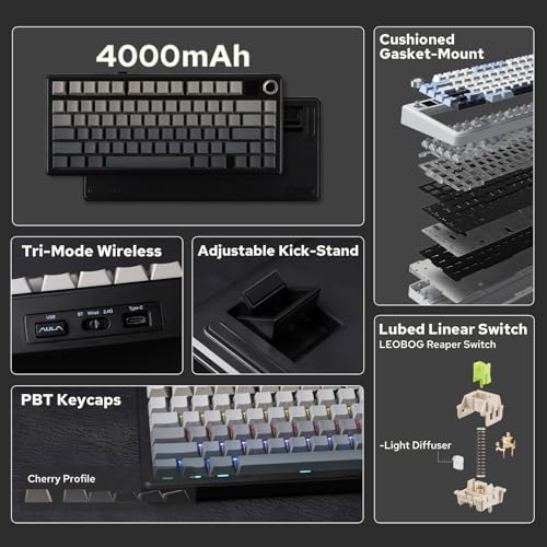 EPOMAKER X Aula F75 MAX Mechanical Gaming Keyboard 75% with TFT Screen ...