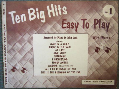Ten Big Hits Easy to Play, with Words ((Book 1)): Robbins Music: Amazon ...