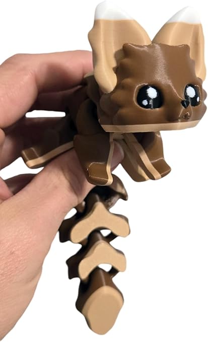 Amazon.com: The Geek Galleria Articulated Caramel Fox 7.5 Inches - 3D ...