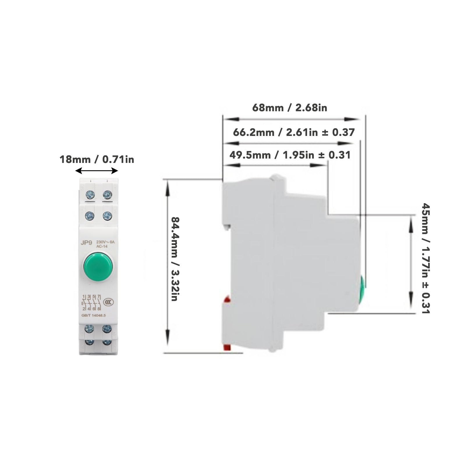 Snapklik.com : Din Rail Push Button, DIN Rail Mounted Pushbutton Switch ...