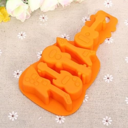 Buy DIY Violin Guitar Cake Mold Silicone Chocolate Fondant Mould Online ...