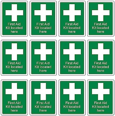 First Aid Signs [Pack of 12], First Aid Kit Sticker Safety Sign [15 x ...