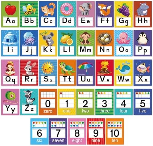 Amazon.com : SpriteGru 36 PCS Alphabet Posters, ABC Wall Decorations 26 ...