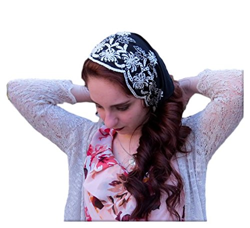 Amazon.com: Church Head Scarf, Headcovering Headband with ties in Black ...