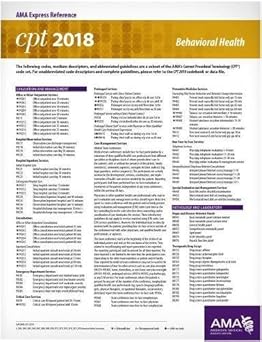 CPT 2018 Express Reference Coding Card - Behavioral Health ...