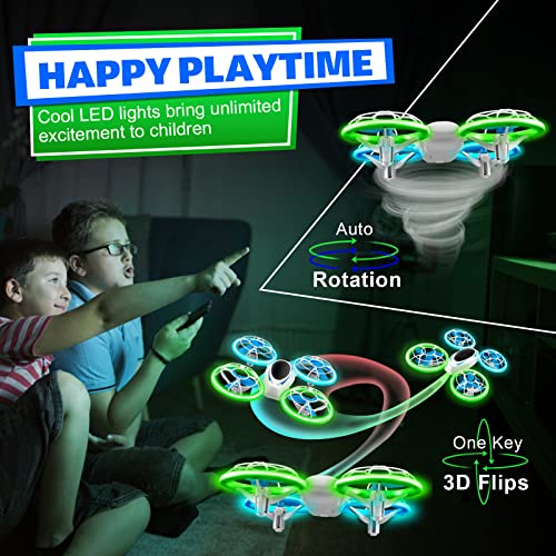 Snapklik.com : Drone For Kids LED Mini Drones 3D Flips 360 Rotation 3 Speeds Headless Mode RC ...