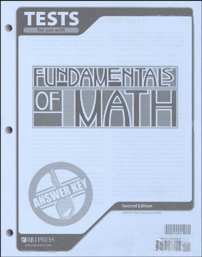 Fundamentals of Math Tests Answer Key: BJU Press: Amazon.com: Books