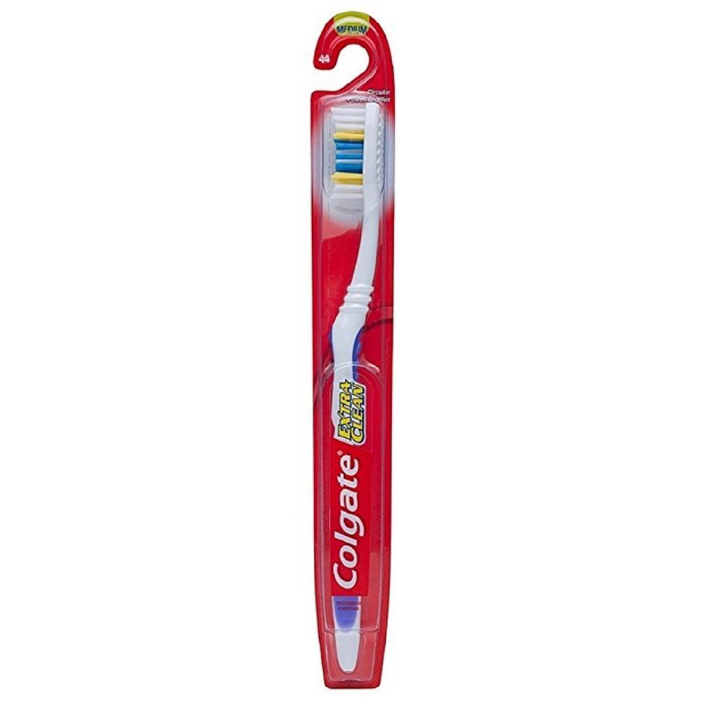Amazon.com : Colgate Extra Clean Medium Toothbrush 1 ea - Colors May ...