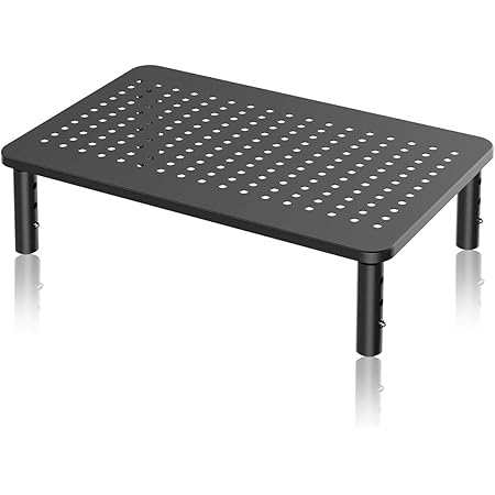 BoYata Monitor Stand Riser, Metallic Adjustable Height Desktop Stand ...