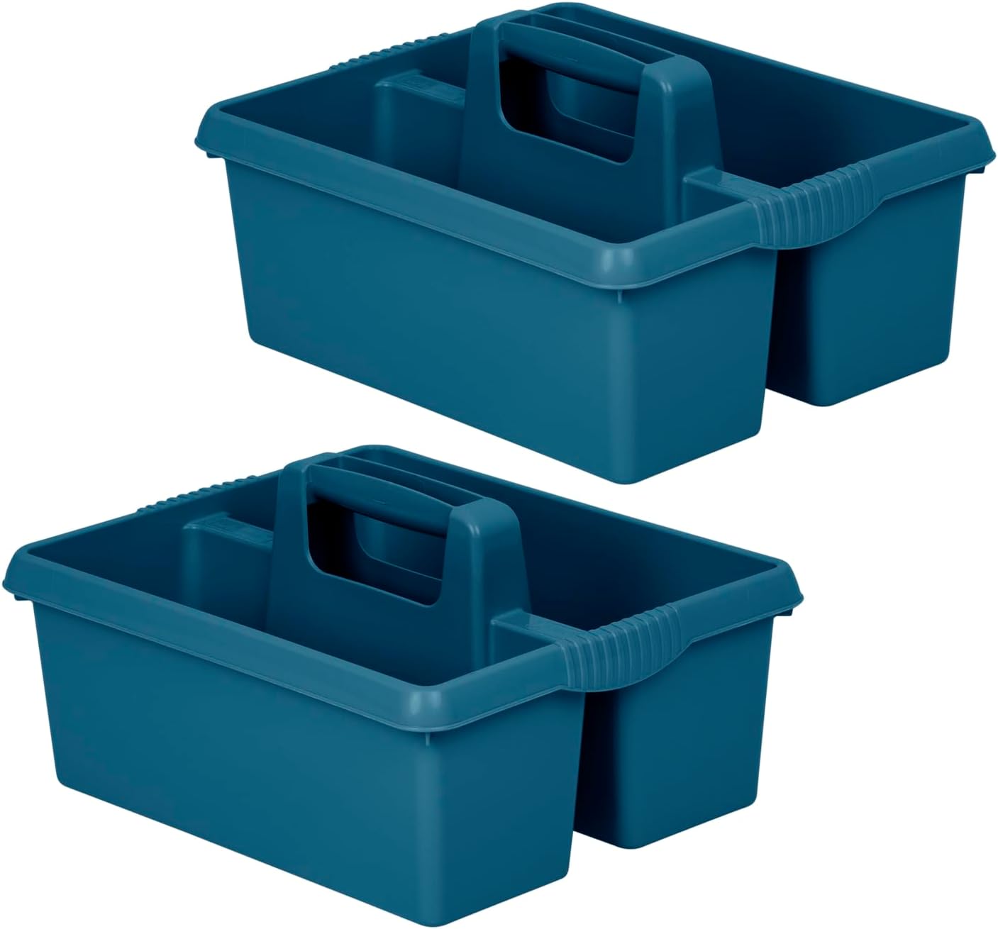 (Set of 2) - Navy Large 2 Compartment Plastic Kitchen Cleaning Carry ...