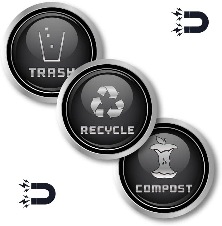Amazon.com: Recycle and Trash Logo magnetic sticker - Elegant Metal ...