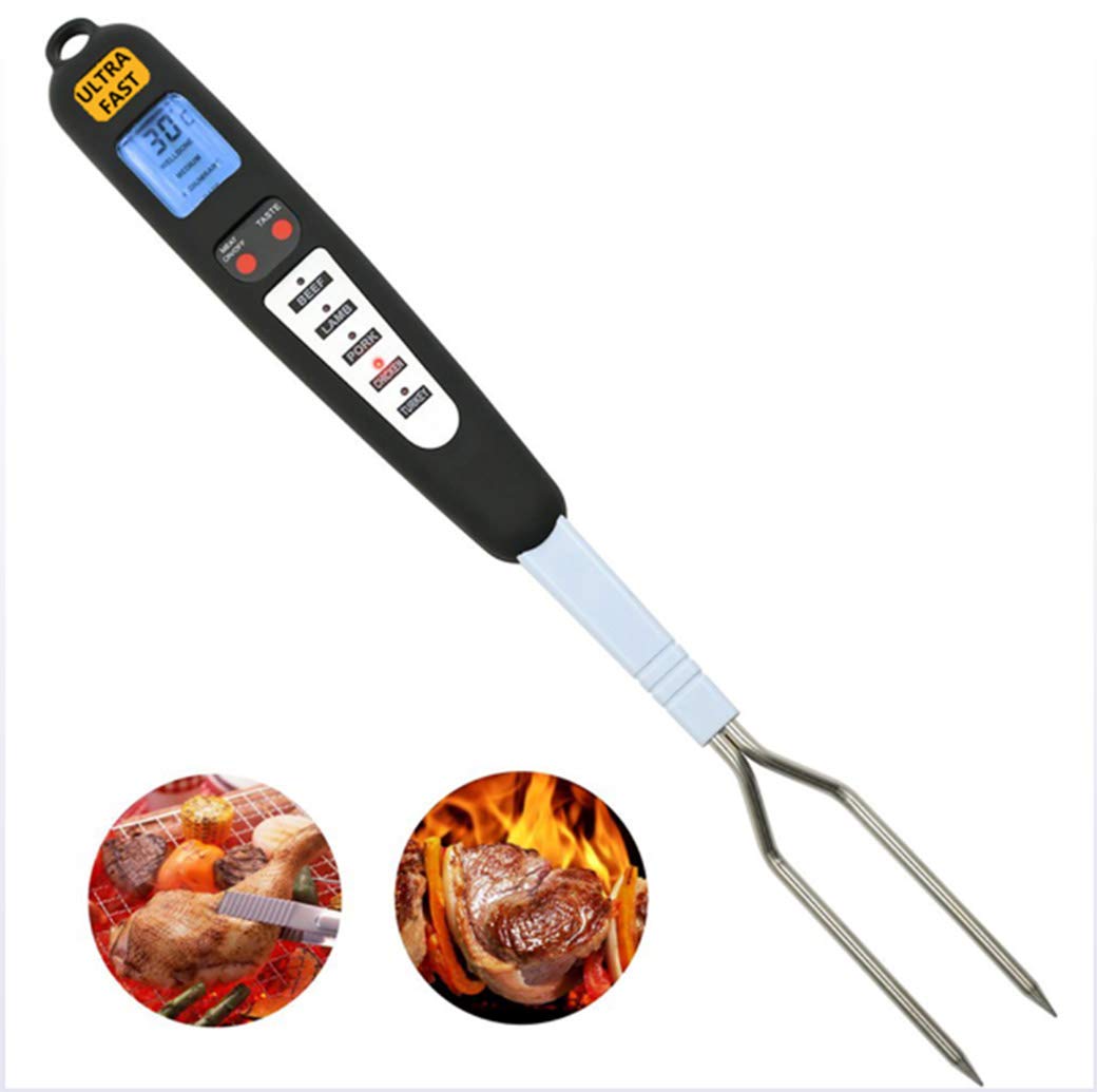 Huaaag Digital Meat Thermometer Kitchen Thermometer Fork Instant Read ...