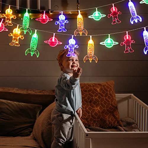 20 LED Children's Room LED String Light Astronaut Spaceship Rocket ...