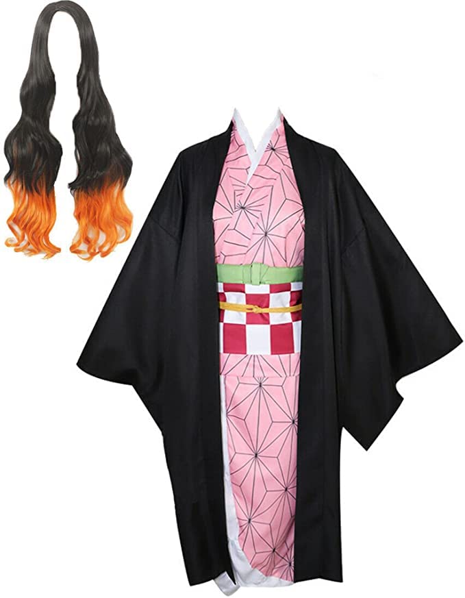 Amazon.com: Gzcos Moon Anime Kamado Nezuko Cosplay Costume Women Kimono ...