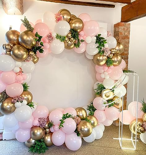 Pink Balloon Arch Kit 116Pcs Pink And White Balloon Arch With Gold ...