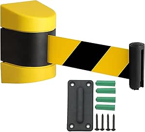 ESASAM 3/5 Meter Retractable Barricade Webbing, Wall Mounted Queue Tape ...