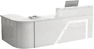 Amazon.com: Huariifowm Reception Desk Front Counter Desk with LED ...