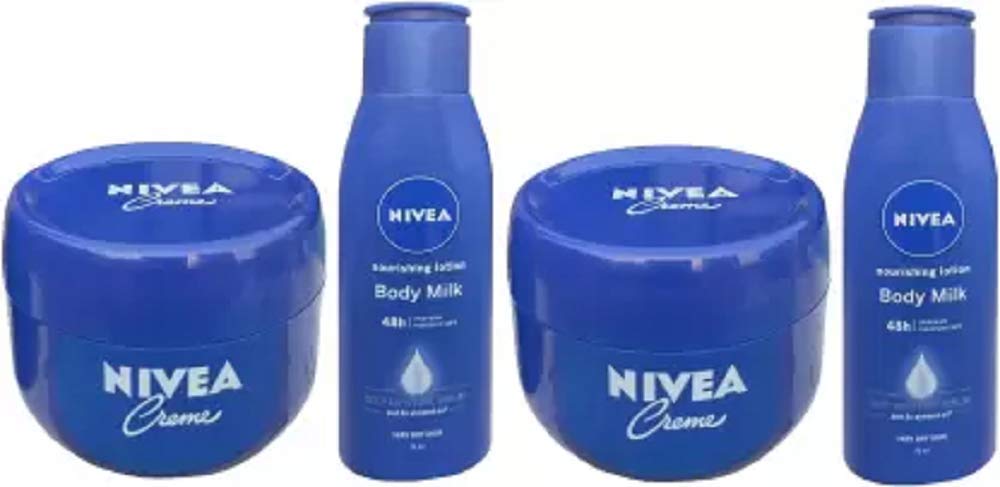 Nivea Cream Blue 200ml plus Body Milk 75ml 2 Units Each (550 ml ...