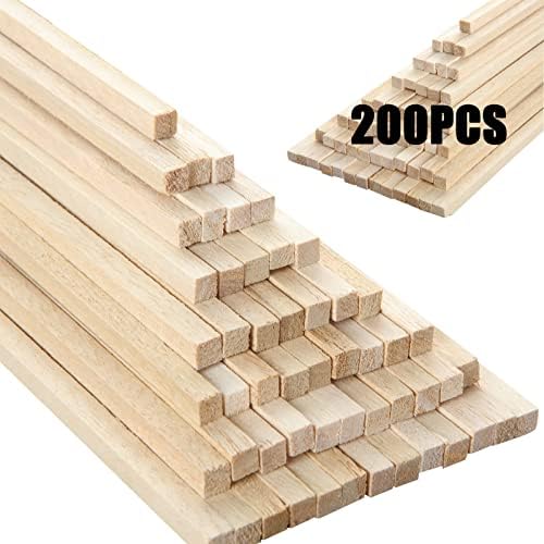 100 pcs Square Wooden Sticks for Craft, Crafts Model Making Wood Sticks ...
