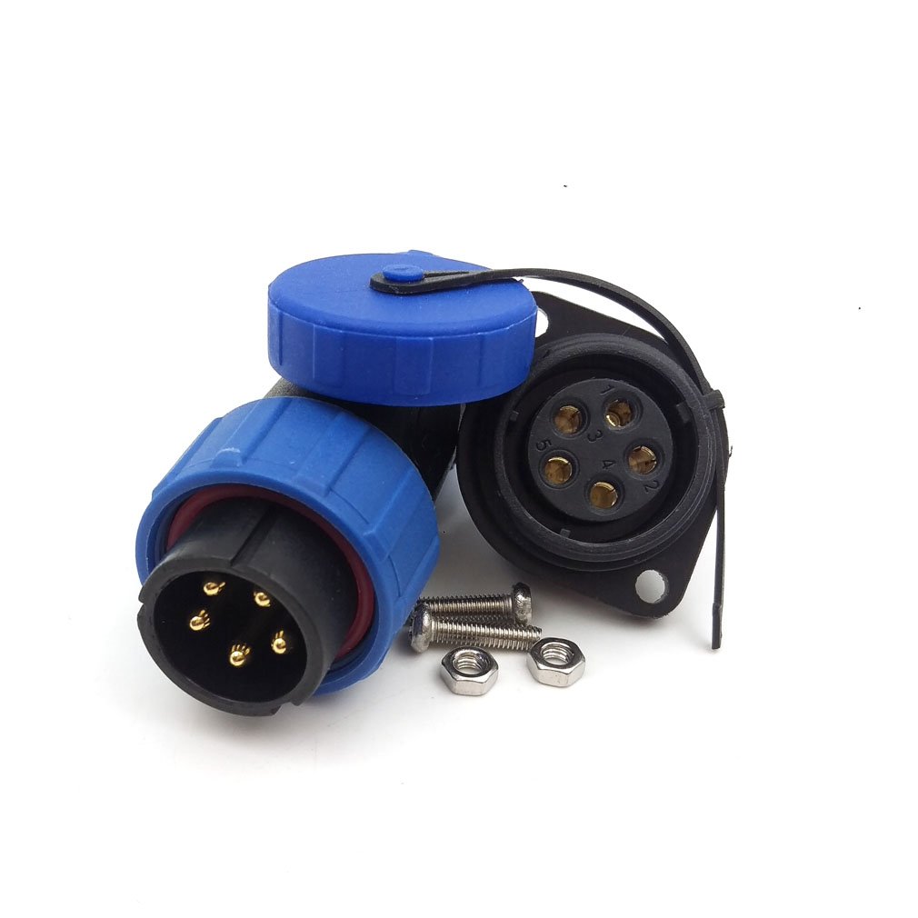 Amazon.com: SP21 5 pin Waterproof Heavy Connector, 2Screw Panel Fix ...