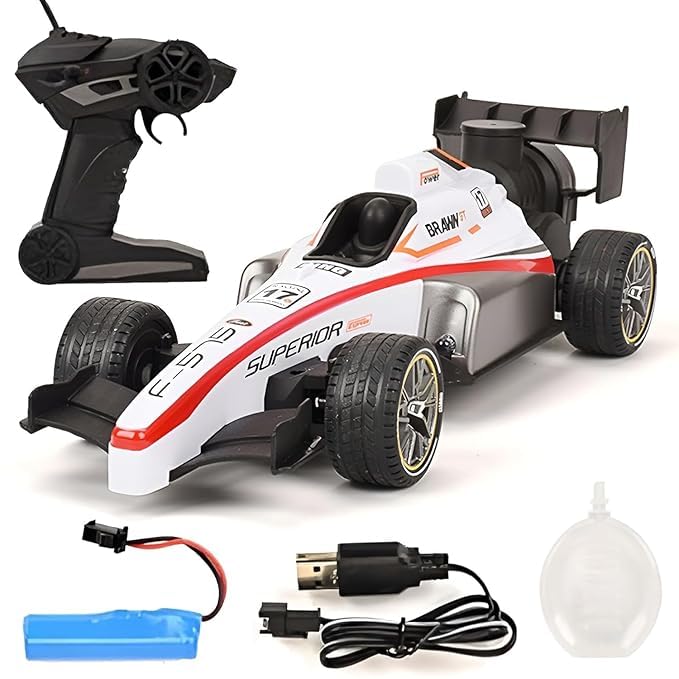 FUNNICO High Speed RC Car Remote Control 2WD - F1 Car with Smoke Spray ...