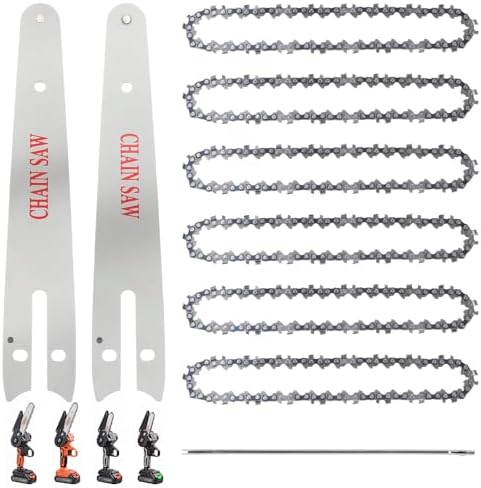 Amazon.com: 6 Pieces 6 Inch Mini Chainsaw Chain With 2 Pcs Replacement ...
