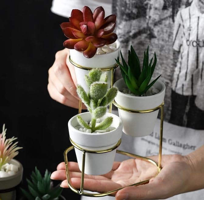 Amazon.com : Generic Three Pot Cascade Home Office Bathroom Table Decor ...