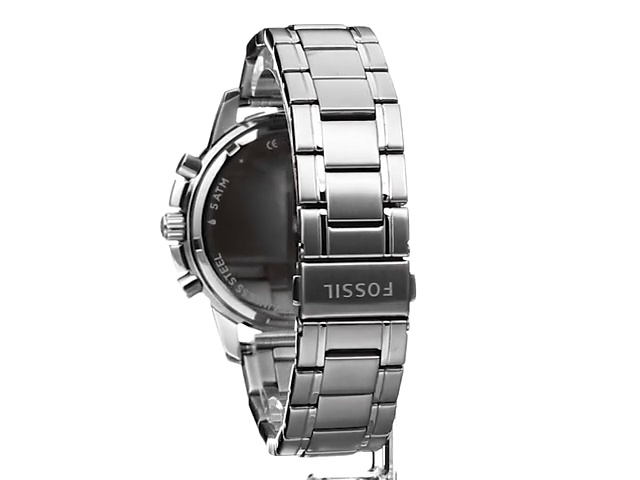 Watch Fossil Men's FS4542 Dean Silver-Tone Stainless Steel Chronograph ...