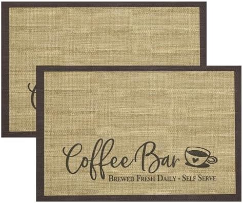 Amazon.com: Artoid Mode Coffee Bar Mat Set of 2, Plastic Vinyl Washable ...