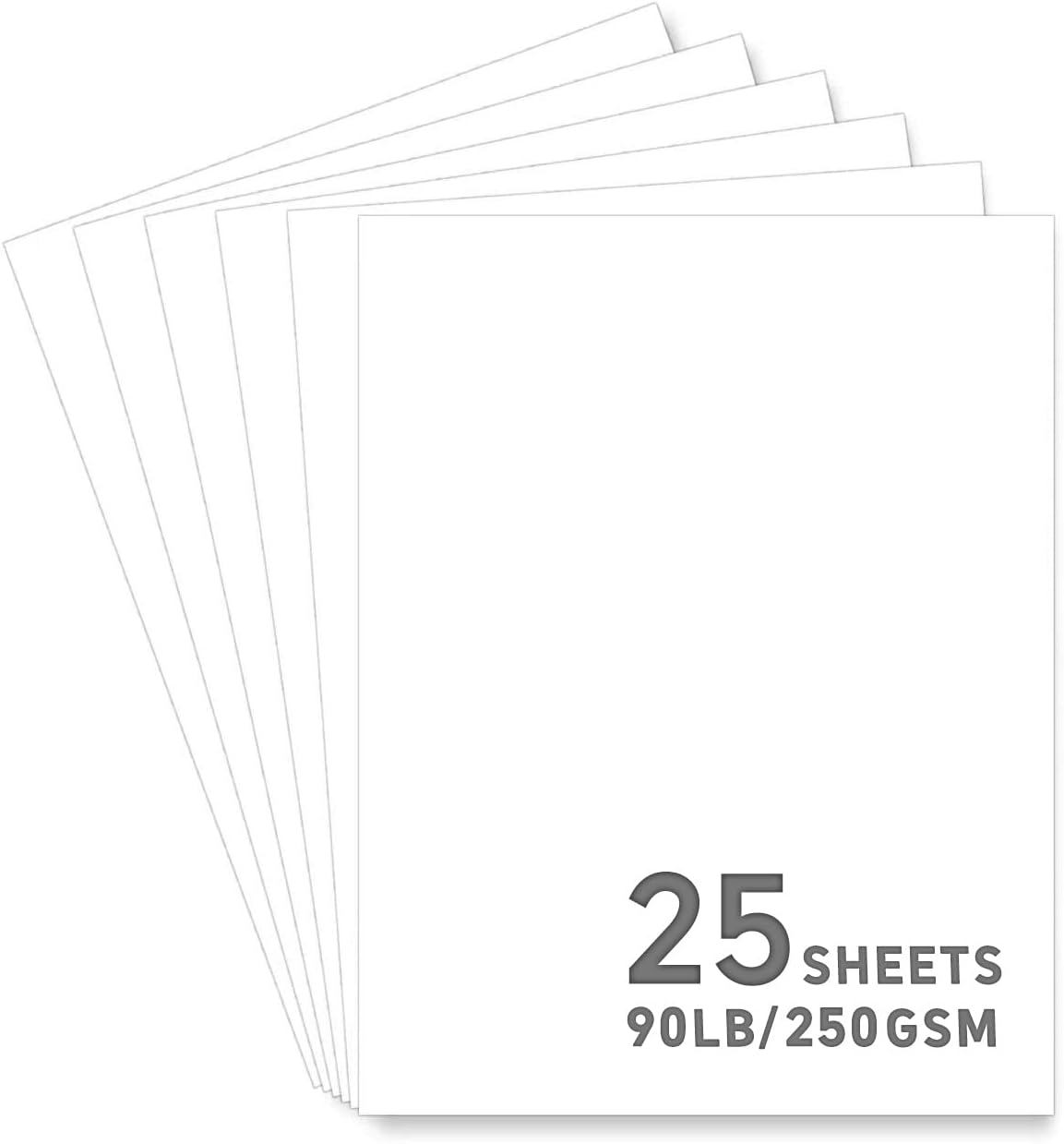 Amazon.com : White Cardstock Paper 8.5 x 11, 60 Sheets 250g Premium ...