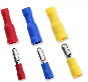 FIVENUM 100PCS/50Pairs Female Male Bullet Butt Connectors Insulated ...