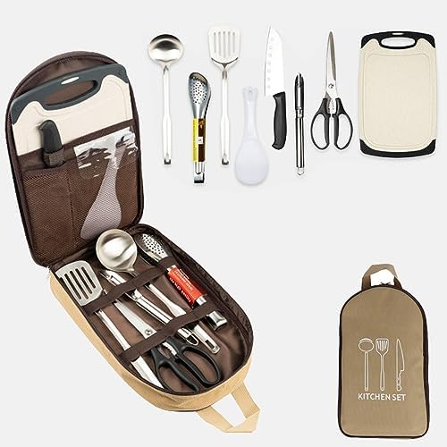 Huaniun Portable Camping Kitchen Utensil Set,Camp Cookware Utensils ...