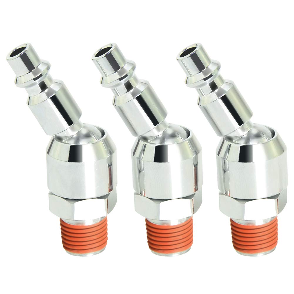 Buy TAISHER 1/4" Swivel Air Plug, 3-Pack Industrial Swivel Coupler and ...