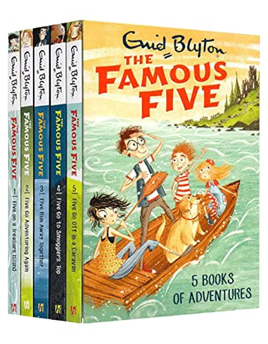 Enid Blyton Famous Five Series 1-5 Books Collection Set (Five On A ...