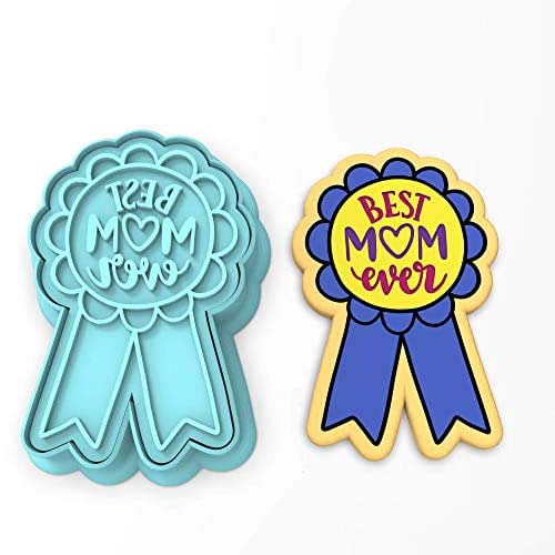 Amazon.com: Best Mom Ever Ribbon Award Cookie Cutter & Stamp (STANDARD ...