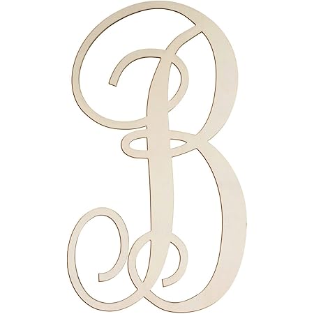 Amazon.com: Cursive Wooden Letters B for Wall Decor 14 Inch Large ...