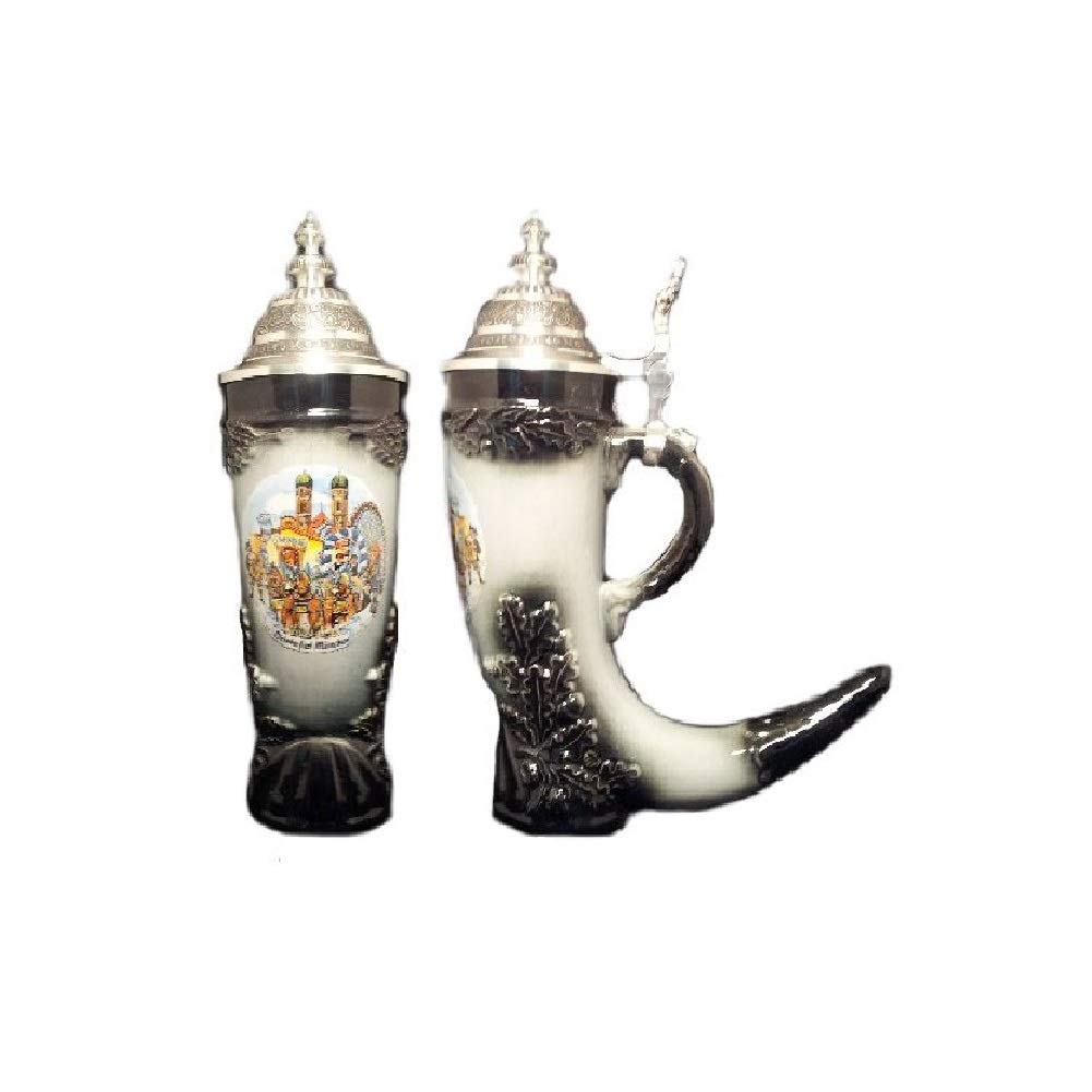 Buy Oktoberfest German Black Horn Stein ONE Horn Made in Germany New ...