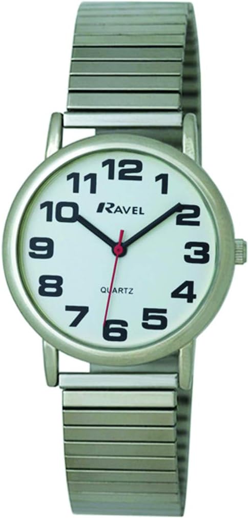 Ravel Women's Easy Read Watch with Big Numbers on Stainless Steel ...