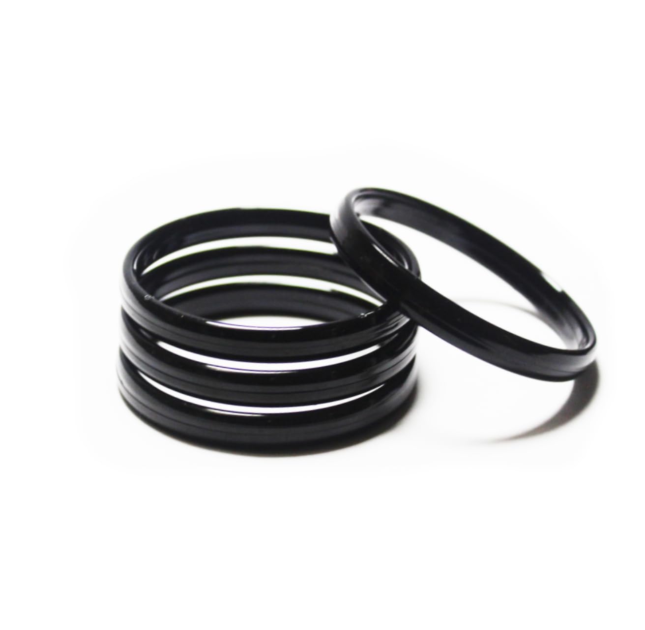 Karivala Black Plastic Bangles for Babies and Kids 4 Pcs - 6mm Thick (6 ...