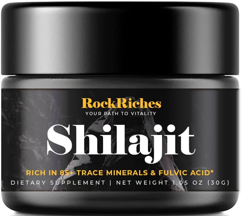 Amazon.com: Rock Riches Shilajit Pure Himalayan Organic- 30g Bottle ...