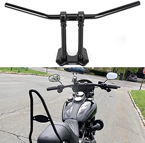 Amazon.com: TIGERSGATE 1 inch Black Dimpled Simple Drag Bars Set with ...