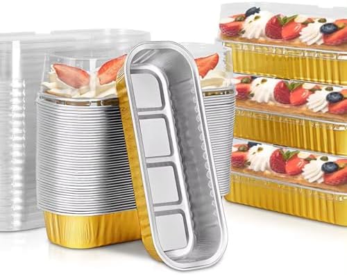 Amazon.com: MJPCUAU 12Pack Mini Loaf Pans with Lids and Spoons, 6.8oz ...