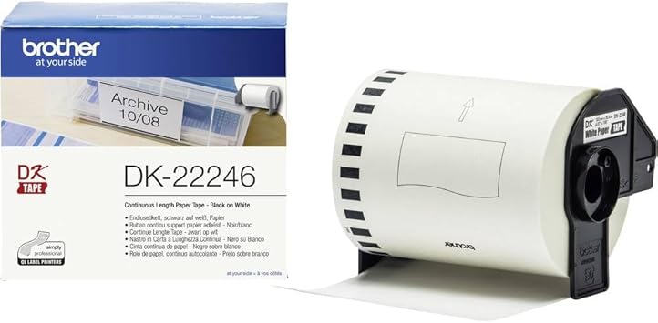 Brother DK-22246 Rouleau de Papier Continu, Original Noir sur Blanc 103 ...