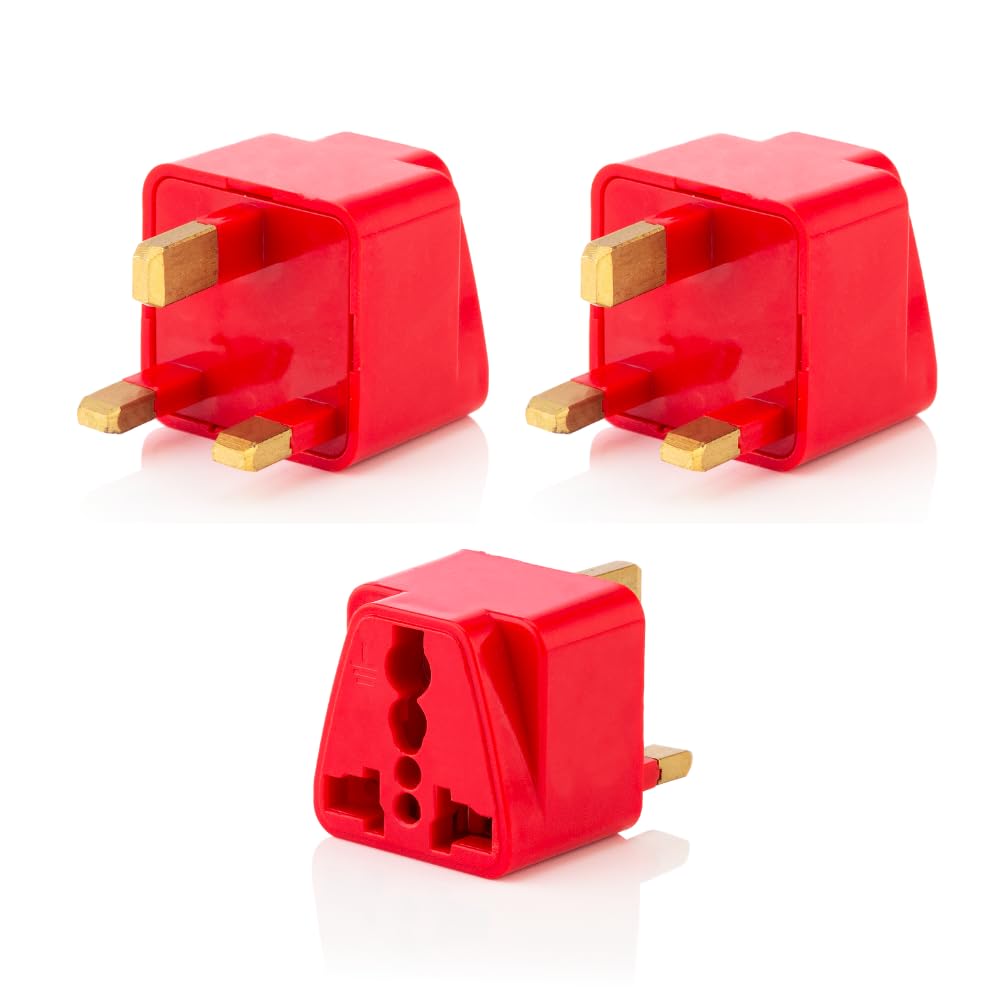 Hi-PLASST(Pack of 3) UK Plug Adapter for London (G-Type) Power Plug ...