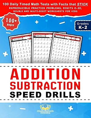 Large Print Math Drills For 1st Grade: Addition and Subtraction Problem ...