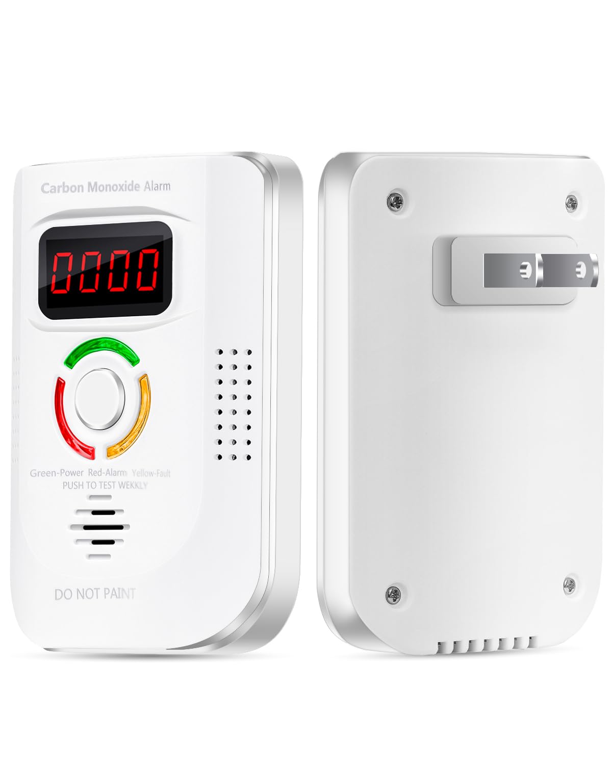 Carbon Monoxide Detector AC Plug in, CO Gas Monitor Alarm for Travel ...